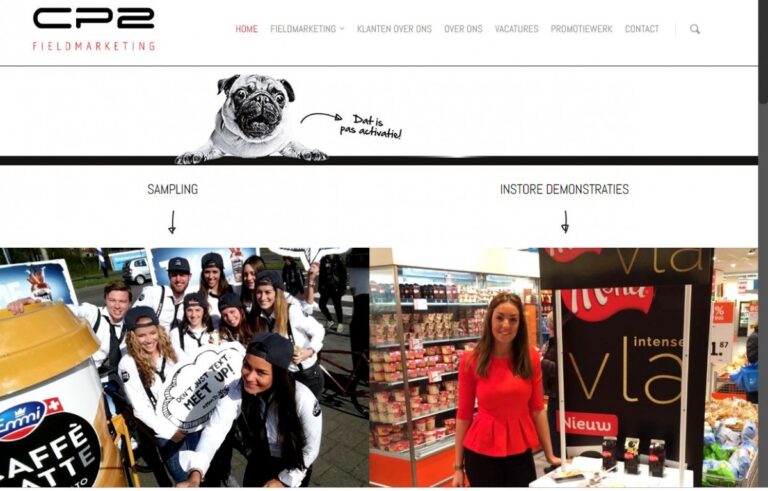 CP2 Fieldmarketing bant zieke Mopshond uit logo en van website - Dier&Recht